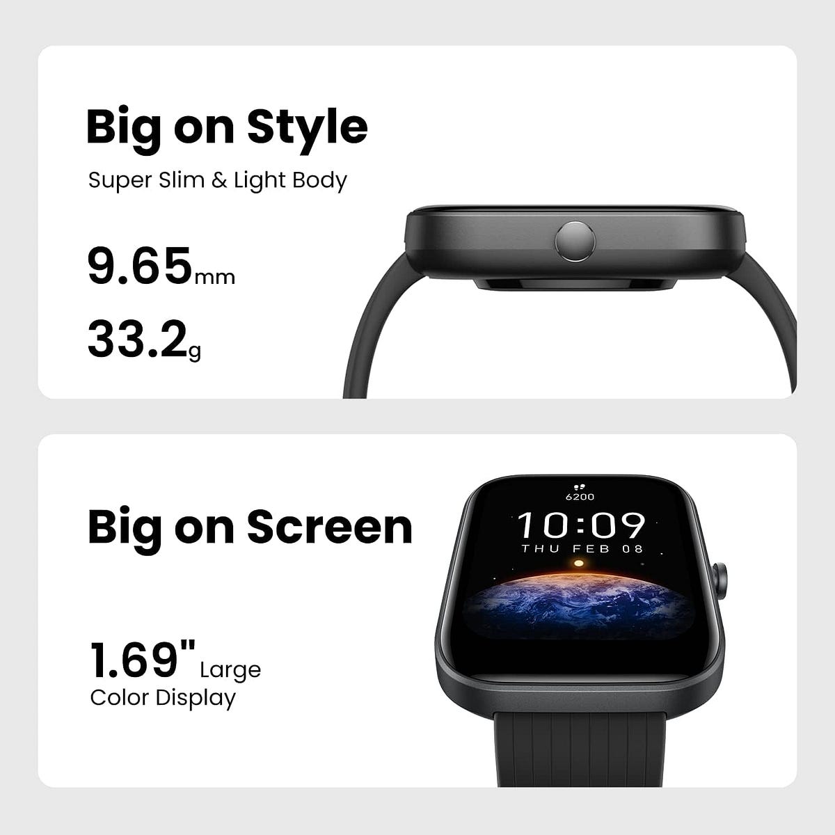 The Amazfit Bip 3 Smart Watch is a versatile wearable device compatible ...