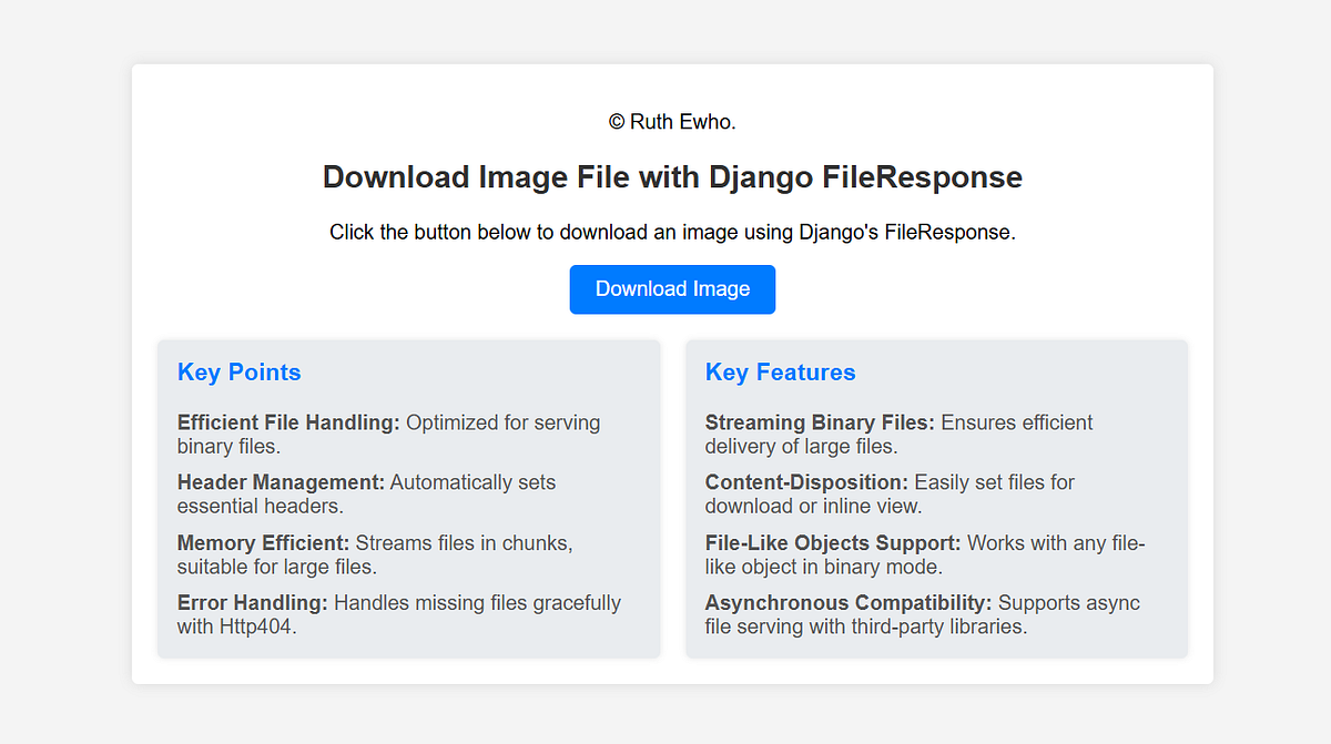 Working with FileResponse in Django: A Practical Guide | by Ewho Ruth | Towards Dev