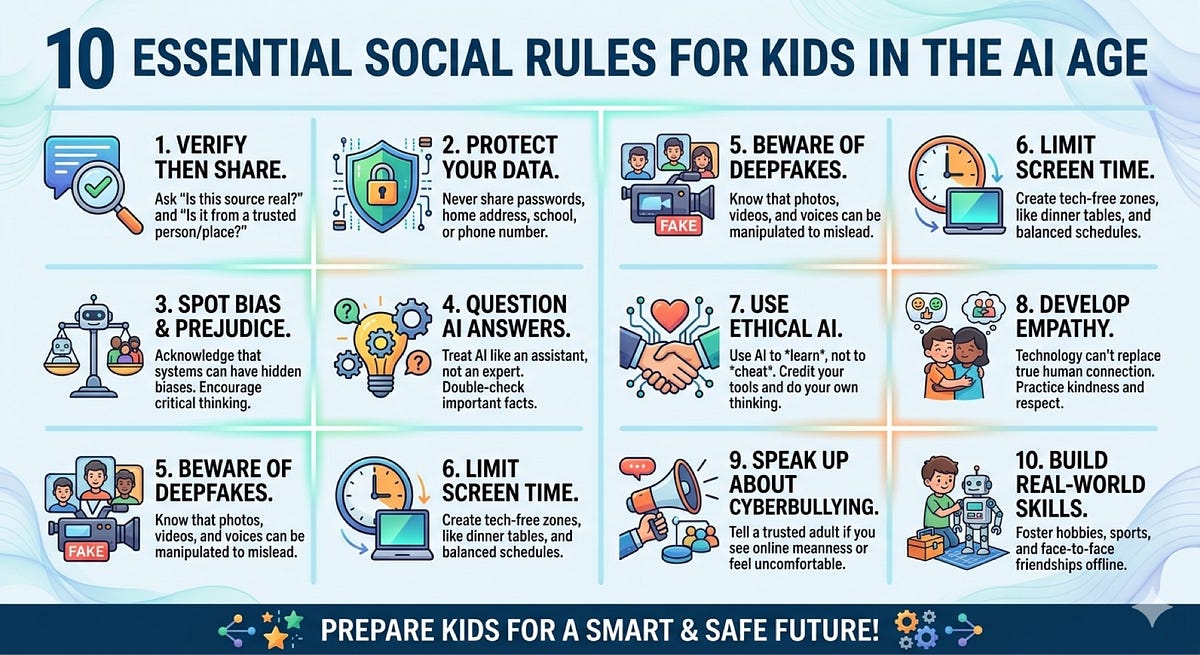 10 Social Rules Every Kid Needs Before They Touch AI. (And Most Parents ...