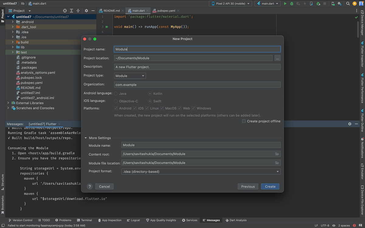 How To Create And Use Flutter Module | by Shukla Savita | Medium