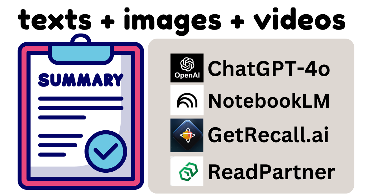 Comparison of 4 AI tools making summary on texts images videos | by ...