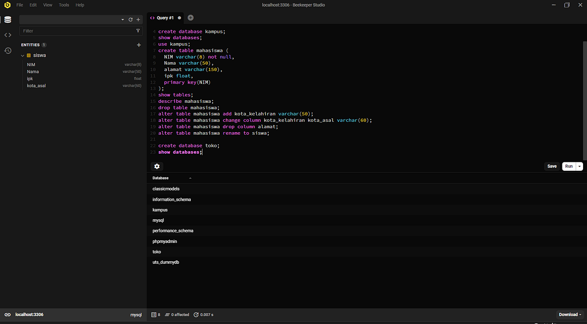Belajar Membuat Tabel pada Database MySQL | by Tini Chandra | Medium