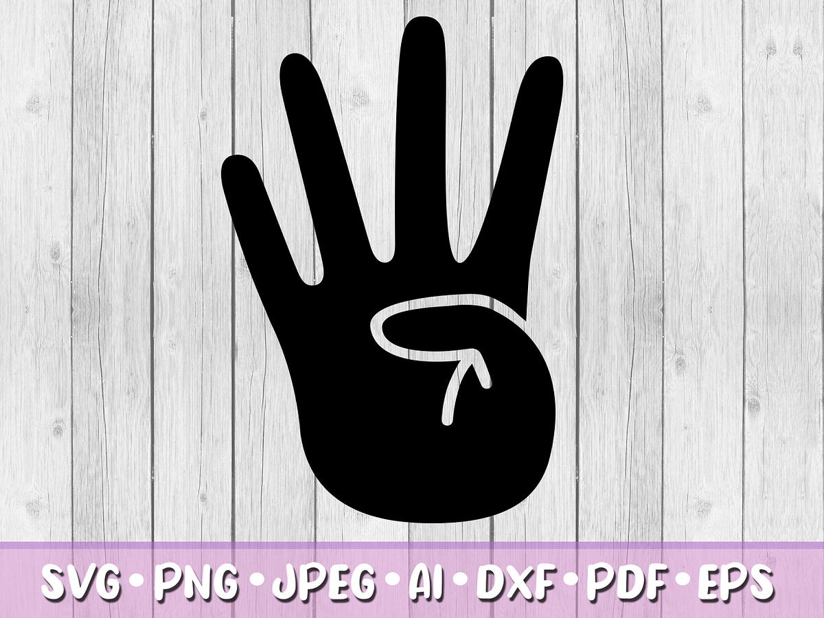 Number Four Silhouette SVG, Digital Download, Svg, Jpeg, Png, Dxf, Eps ...