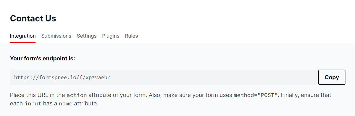 Integrate Formspree as your form backend | by Priyanshu Garg | Medium