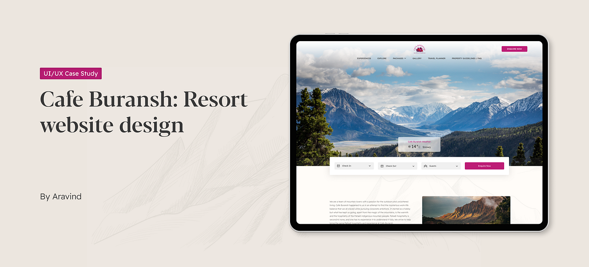 Cafe Buransh: Resort website design UI/UX case Study | by Aravind ...