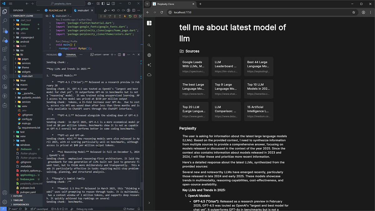 Building a Perplexity AI Clone: A Deep Dive into Flutter, FastAPI, and LLM Integration | by ...