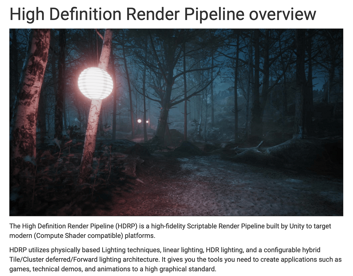 High Definition Render Pipeline in Unity | by Miguel Pacheco | Medium