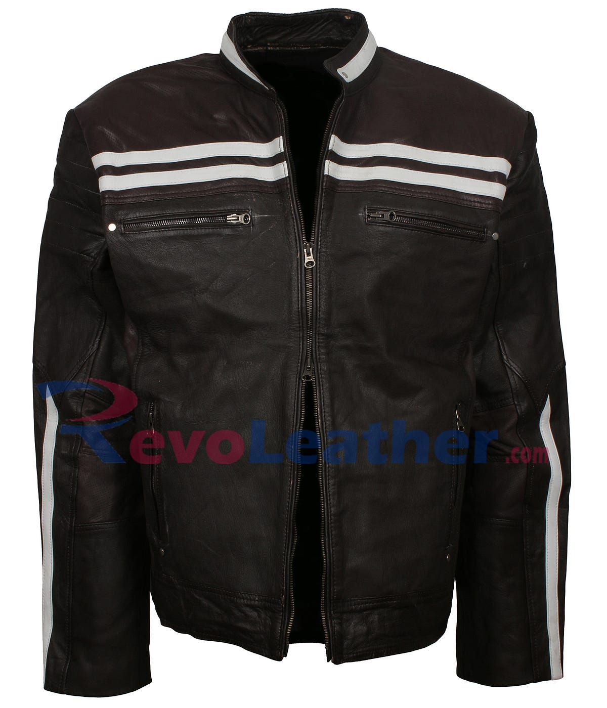 Retro Biker Antique Men Cafe Racer Distressed Vintage Style Leather ...