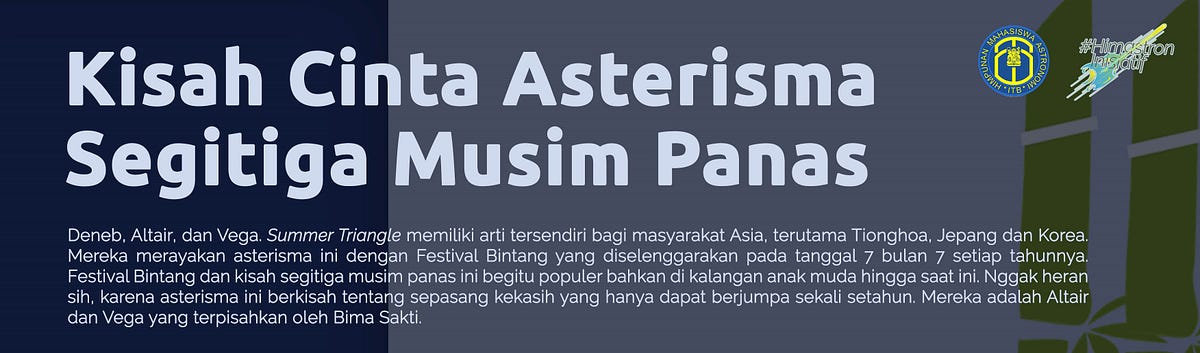 Kisah Cinta Asterisma Segitiga Musim Panas - Himastron ITB - Medium