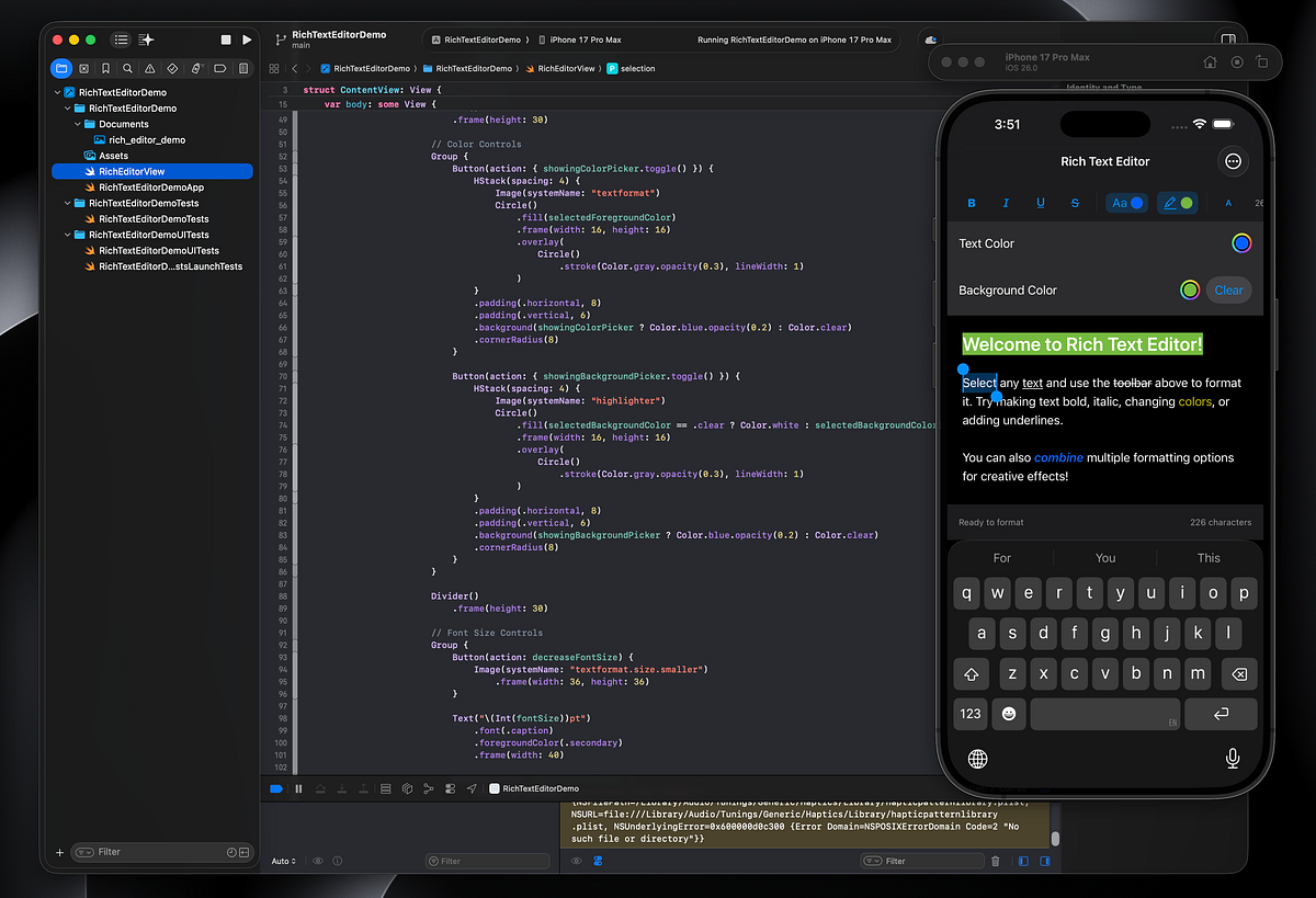 How to Build Rich Text Editor in SwiftUI | by Divyesh V | Medium