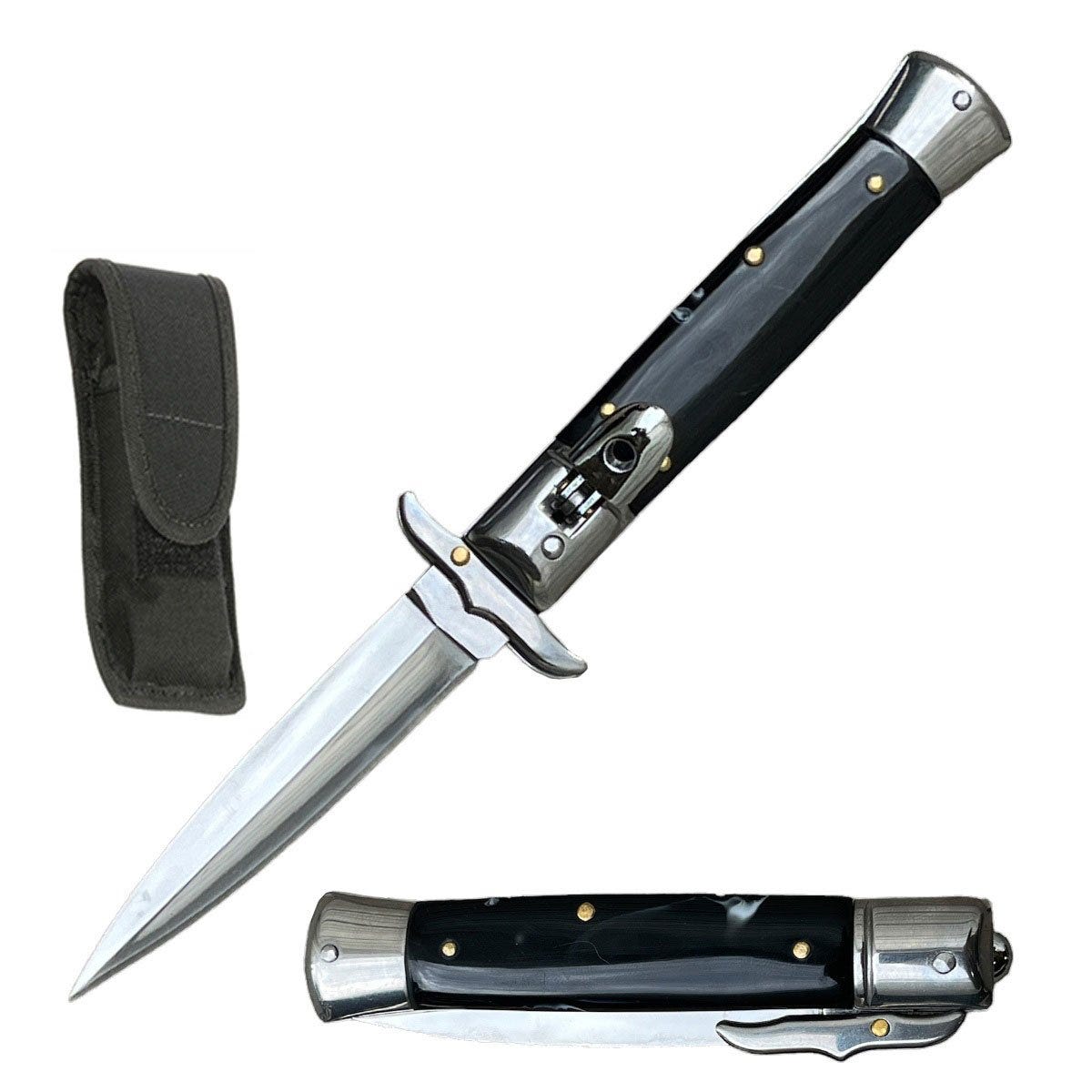 Black Lock Stiletto Knife. The slim profile and needle-like blade… | by ...