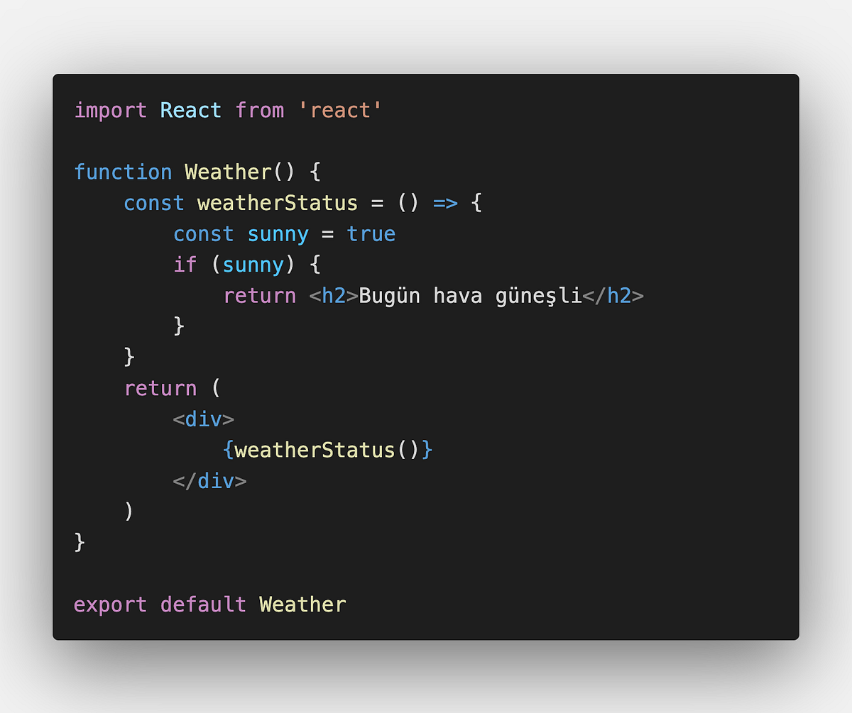 CONDITIONAL RENDERING. React’te, ihtiyacımız olan davranışı… | by Mehmet R. IRMAK | Medium