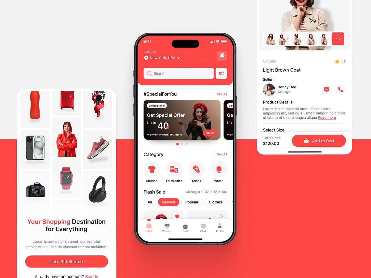 ECommerce App UI Kit | E-Commerce App UI Design | Figma | by ...