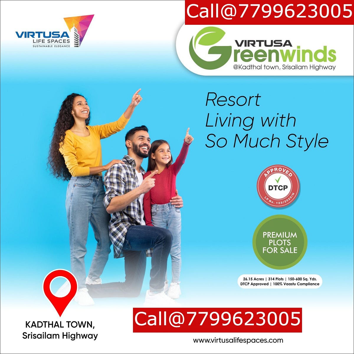 Best Price Call@7799623005.Virtusa Green Winds Venture Kadthal Town,Open Plots,Srisailam Highway ...