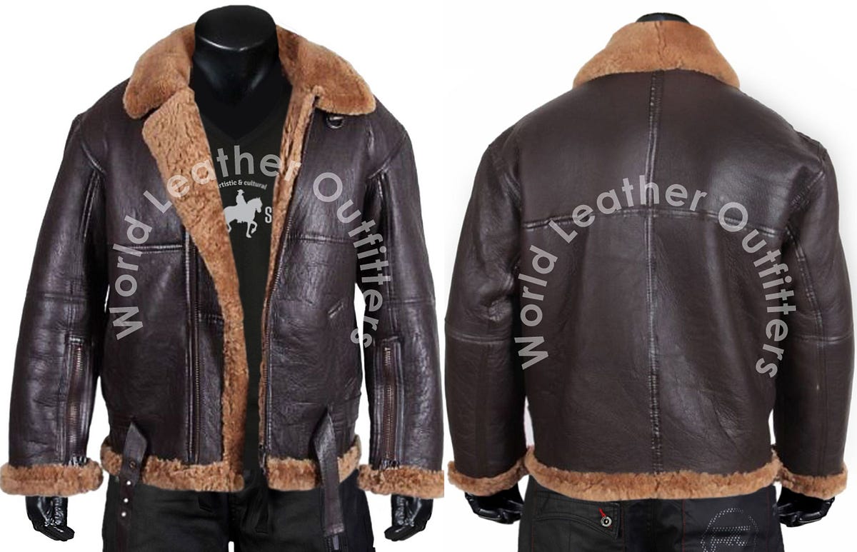 Aviator B3 Cream Brown Shearling Bomber Flying Leather Jacket | by ...