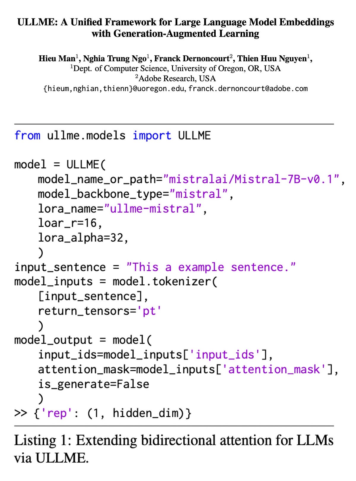 ULLME: A Unified Framework for Large Language Model Embeddings with ... ULLME: A Unified Framework for Large Language Model Embeddings with ...