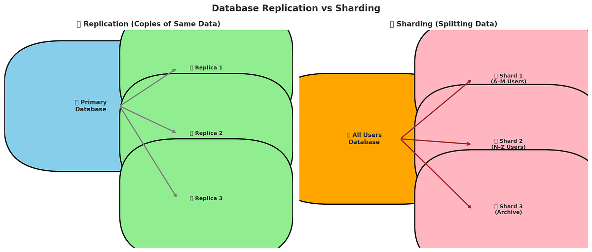 Database Replication vs Sharding: A Beginner-Friendly Guide | by Kumar Swamy | Sep, 2025 | Medium