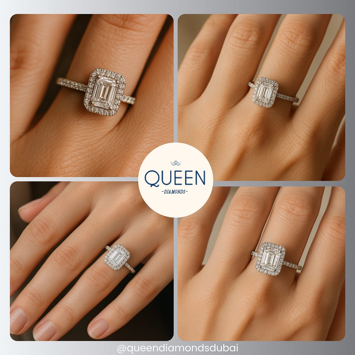 Radiant Emerald-Cut Diamond Ring - Queen Diamonds - Medium