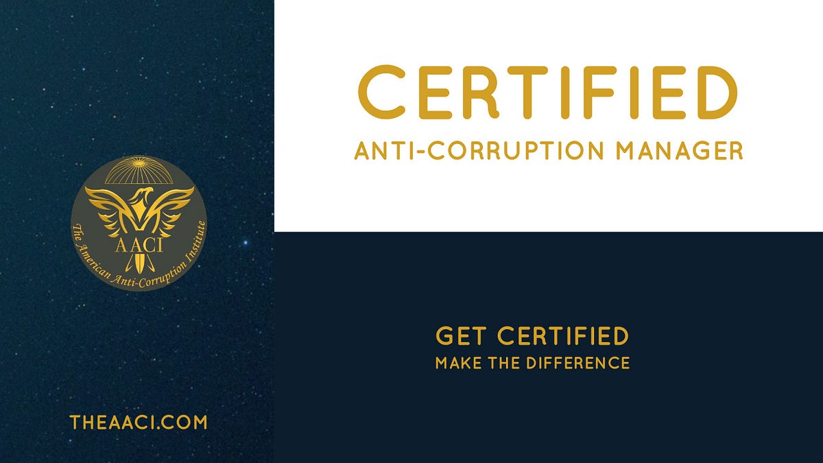 Certified Anti-Corruption Manager (CACM) | by Mike Masoud, CACL, CACM ...