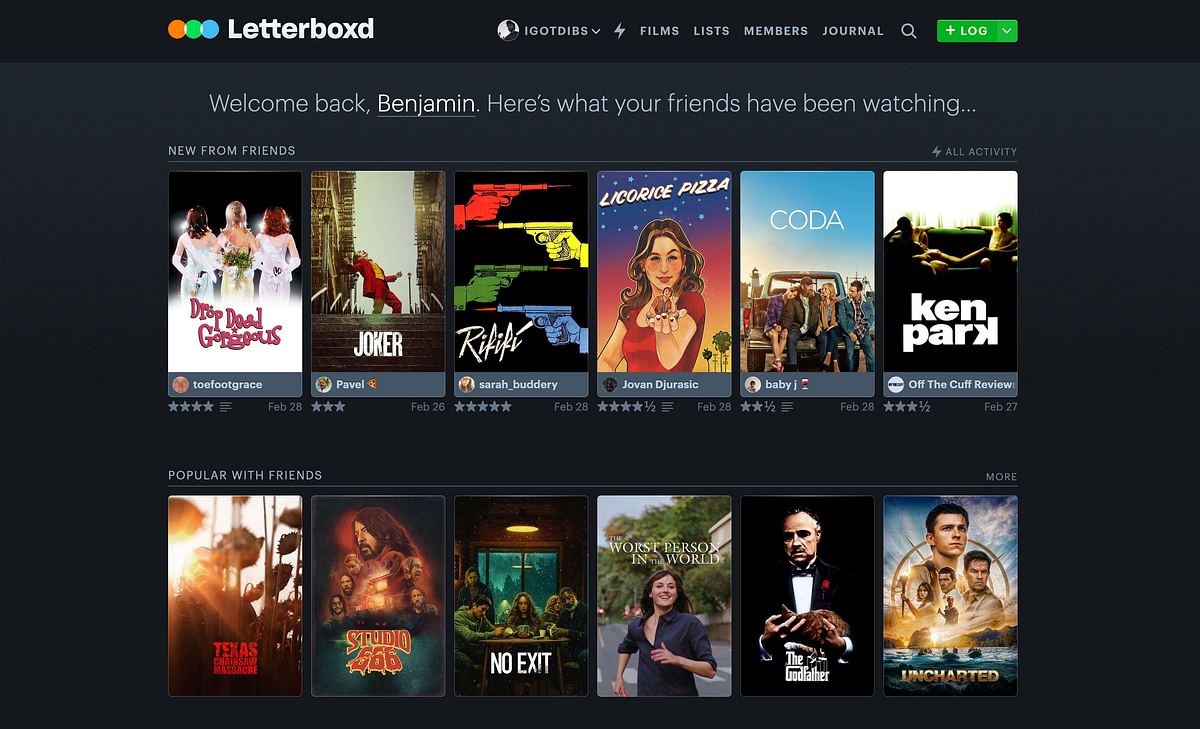 Letterboxd Product Design (UXA M.2-U.1) | by Benjamin Dib | Medium