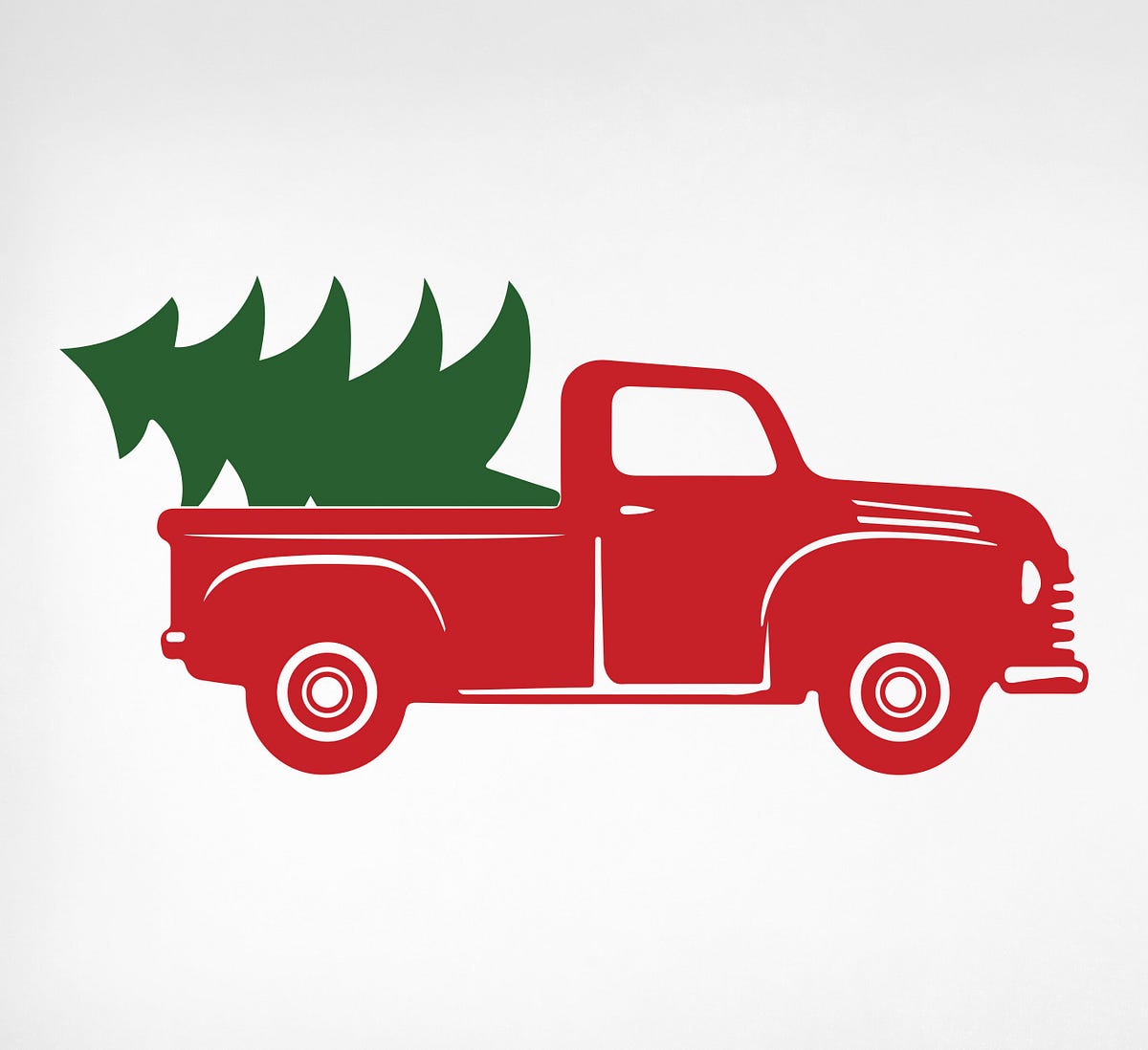 Christmas Truck Svg, Red Truck Christmas Tree SVG, Red Truck Svg, Red ...