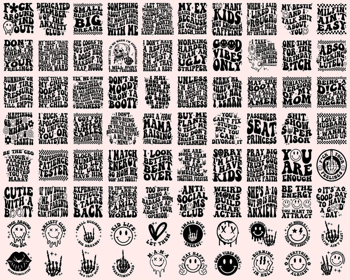 80 Groovy svg, bundle, boho svg, hippie svg, aesthetic svg ...