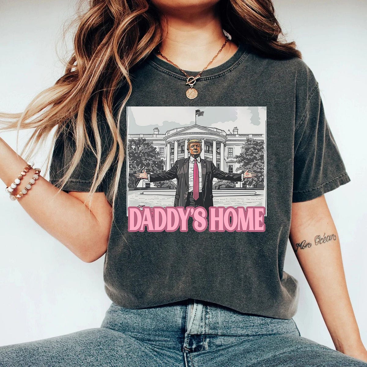 PRESIDENT Daddy’s Home Home Real Good Man Donald Pink Preppy Edgy Png ...