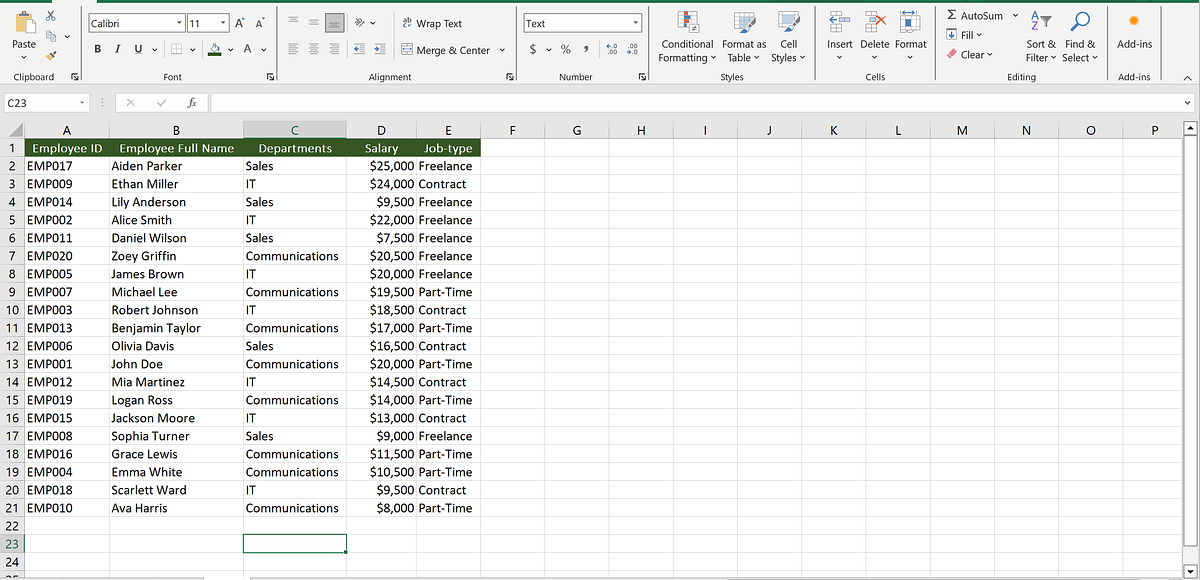 Excel Proficiency Project: Crafting a Robust Employee Database for Data ...