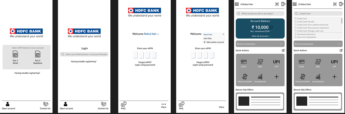 Redesigning HDFC Bank Mobile App — Part 1 | by Rahul Nair | Medium