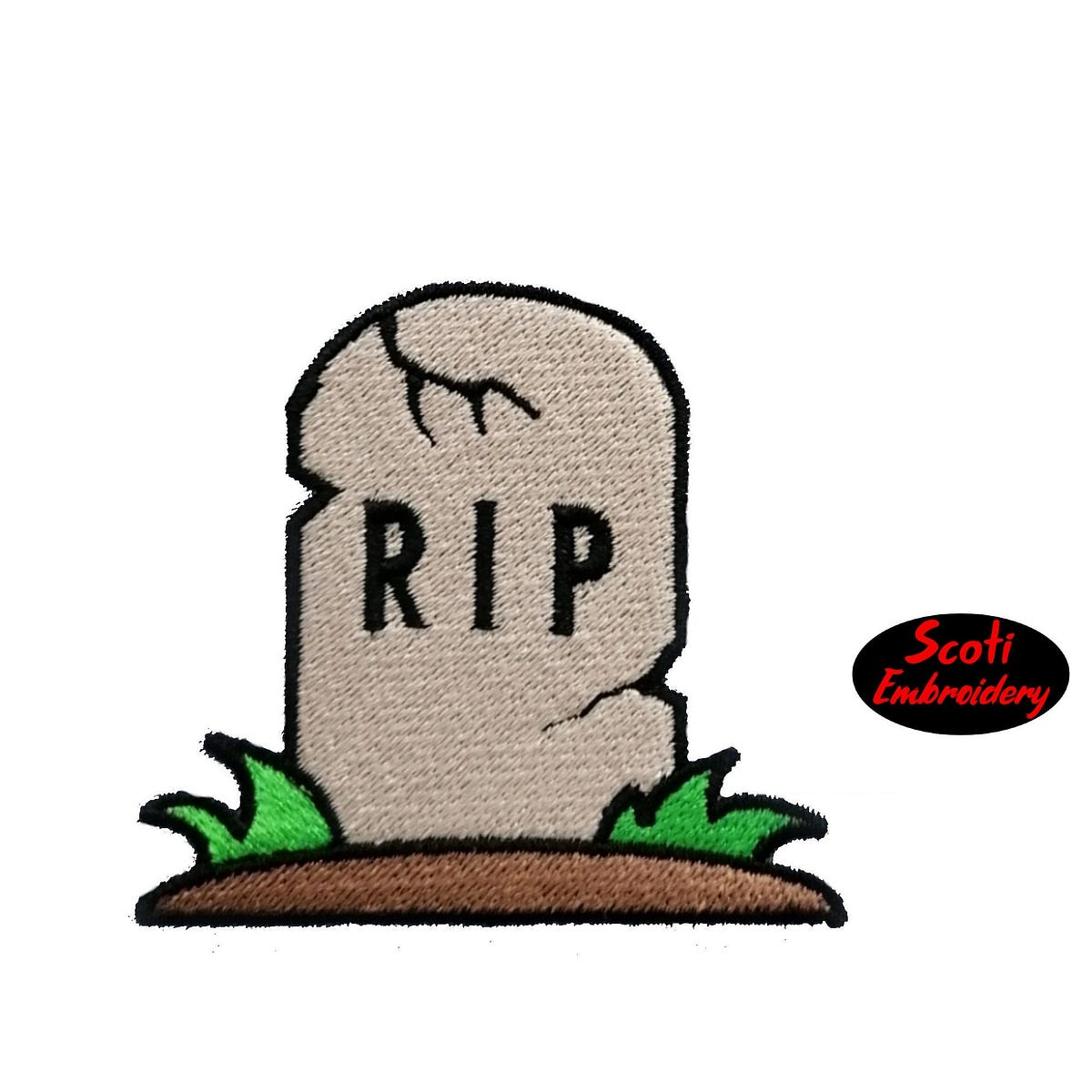 Halloween Gravestone Embroidery Design, Machine Embroidered Tombstone ...
