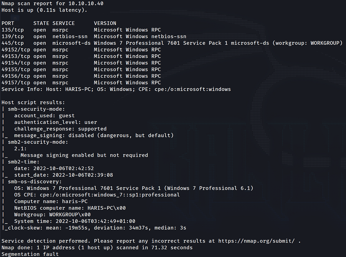 [Windows][Easy][HTB] Blue Write Up - Christopher Lia - Medium
