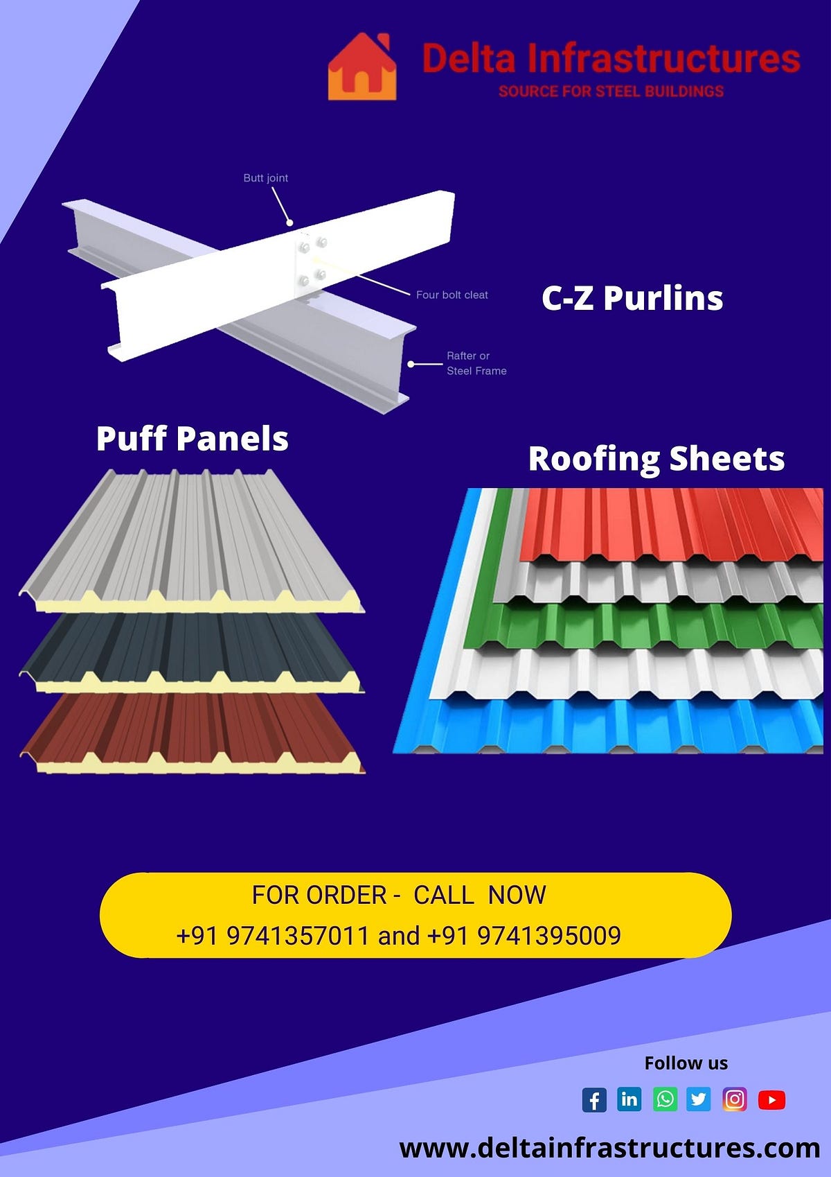 Purlin, Puff Sheets and Roofing Sheets Suppliers in Bangalore - DELTA ...