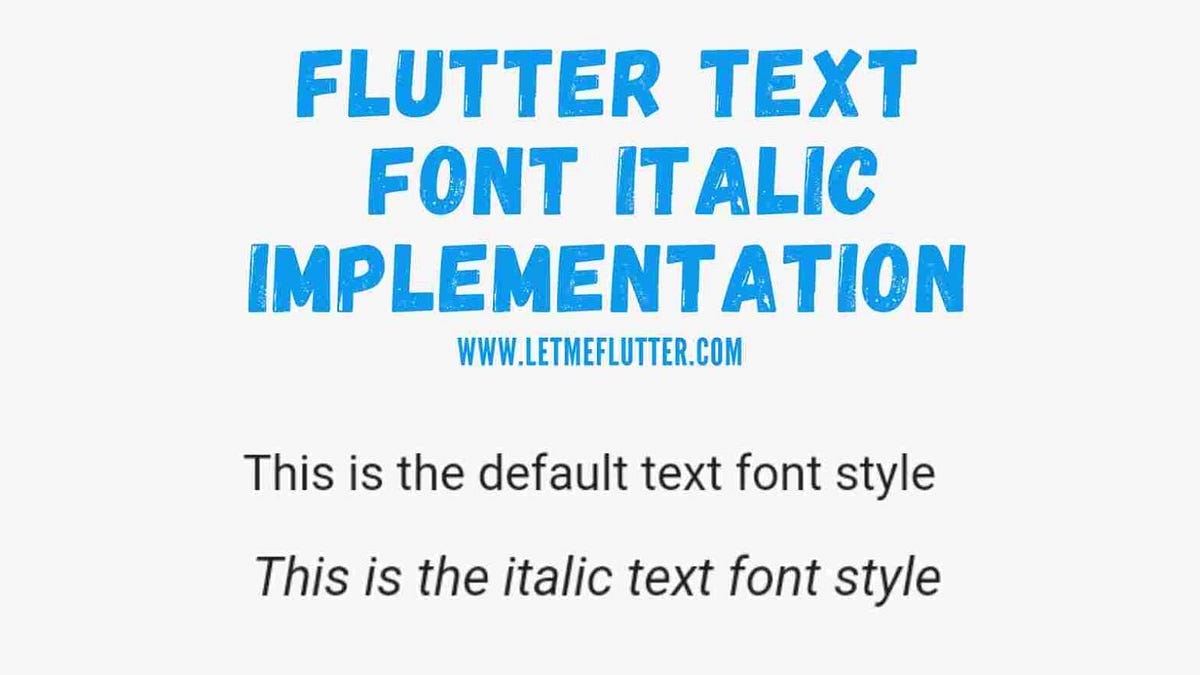 How To Set Flutter Text Italic (2024) | by Zeeshan Ali | Medium