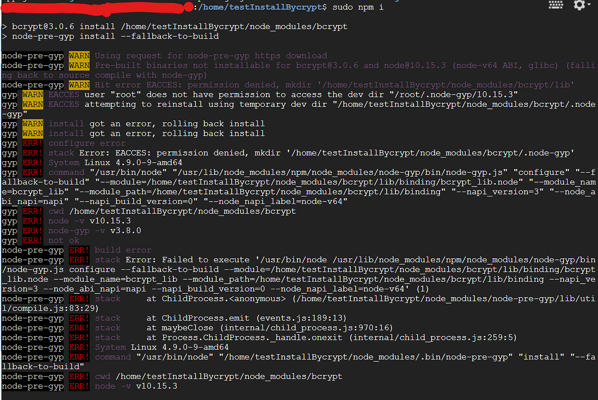 Error install bcrypt. Bcrypt is the best method to store… | by Didin | Medium