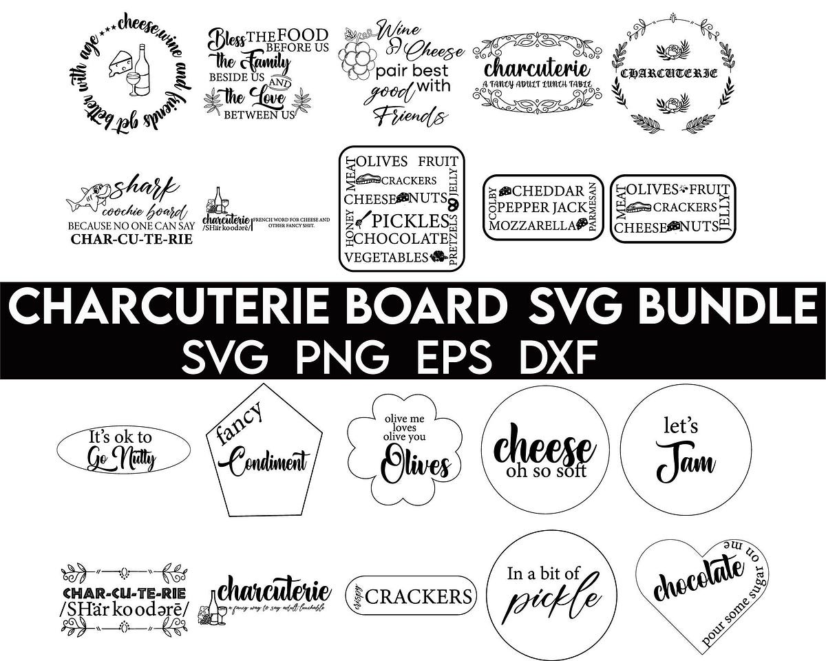 Charcuterie Board SVG Bundle, Charcuterie Board, Charcuterie Digital ...