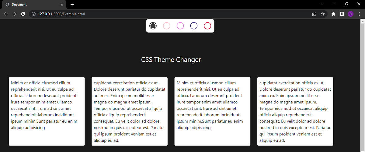 Theme Changer with HTML and CSS only | by Shubham Tiwari | FAUN.dev() 🐾