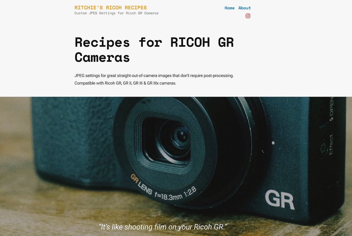 Ricoh GR3 / GR2 Custom JPEG Film Simulation Settings | by LI Sam ...