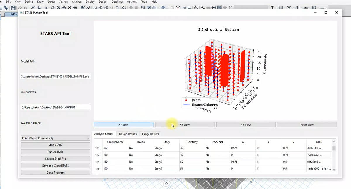 Extracting Element Forces, Base Reactions, and 3D Geometry from ETABS with Python | by Hakan ...