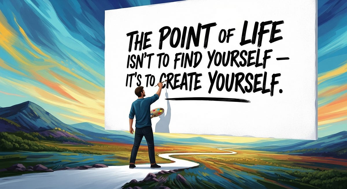The Point of Life Isn’t to Find Yourself — It’s to Create Yourself | by ...