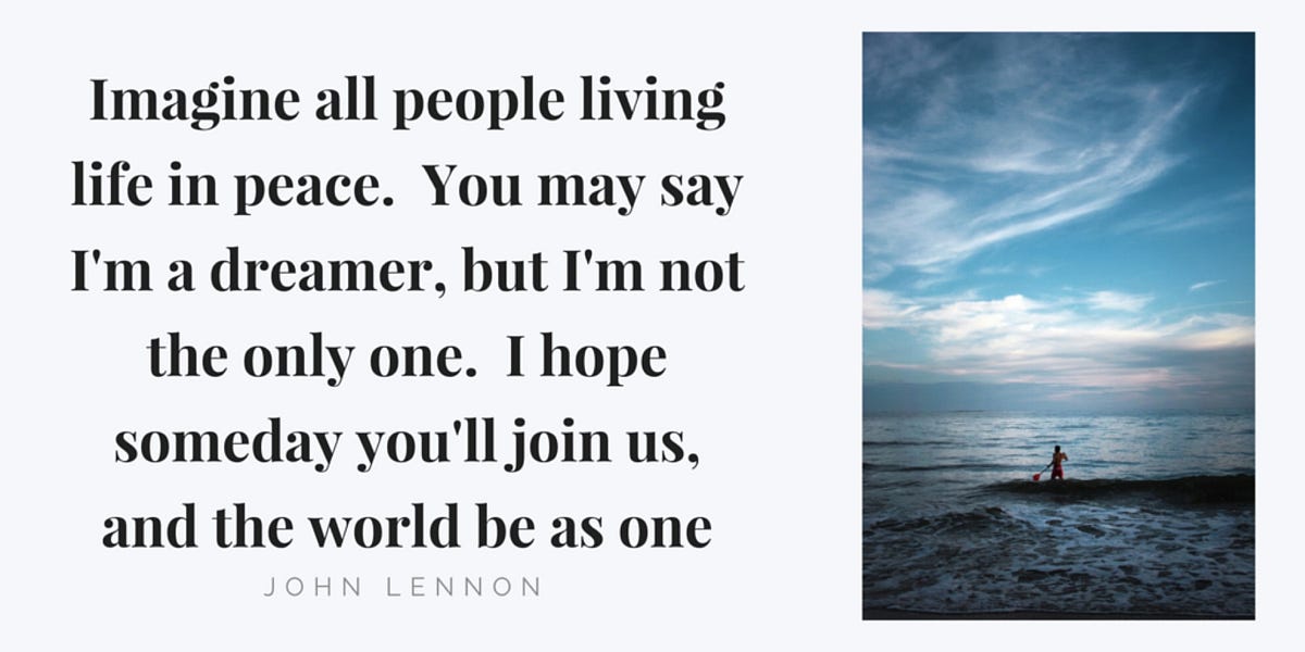 John Lennon Dreamer Quotes Imagine All The People Living Life In