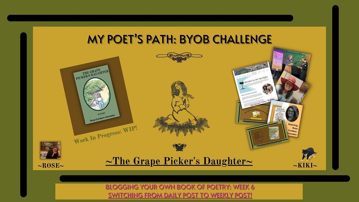 My Poet’s Path: BYOB Challenge. Blogging your own book of poetry: Week ...