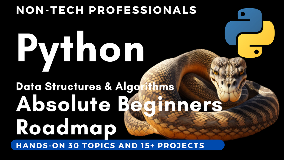 Python for Absolute Beginners, Non-Tech Professionals, 15+ Projects, 30 Topics, 500+ Practice ...
