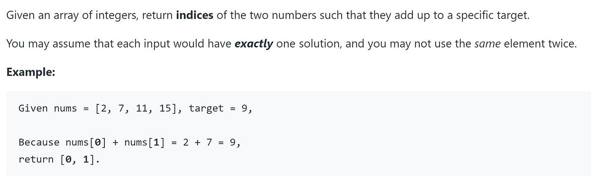 Explanation On Twosum Problem Question From Leet Code But With My 6899