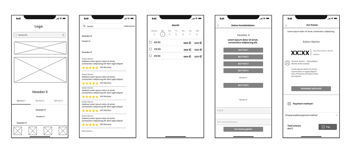 IronHack Prework Challenge 2 — Wireframing Practice(Treatwell) | by ...