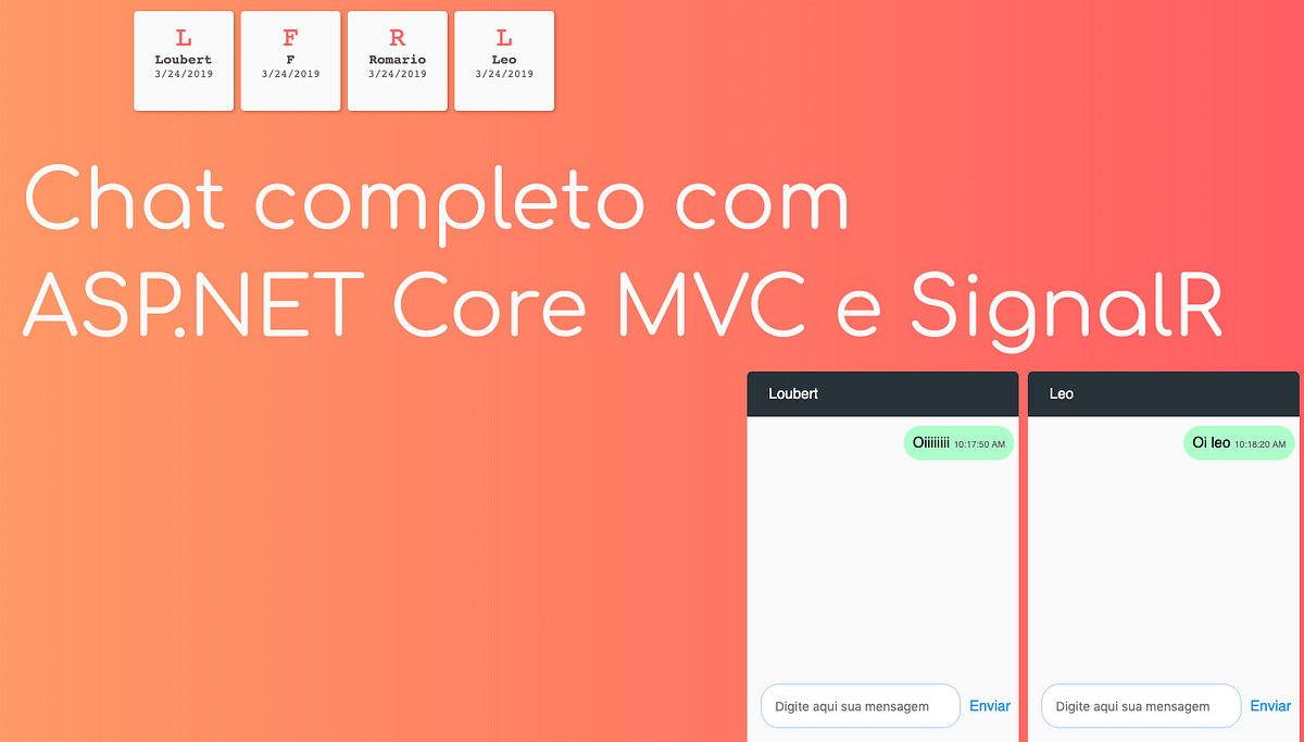 Criando um chat completo com ASP.NET Core MVC e SignalR | by Fabiano ... Criando um chat completo com ASP.NET Core MVC e SignalR | by Fabiano ...