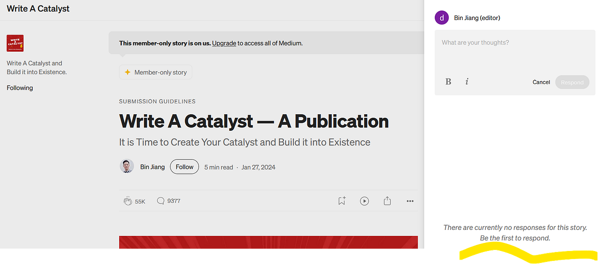 Write A Catalyst Submission Post’s Comment Section is Not Loading | by Bin Jiang (editor ...