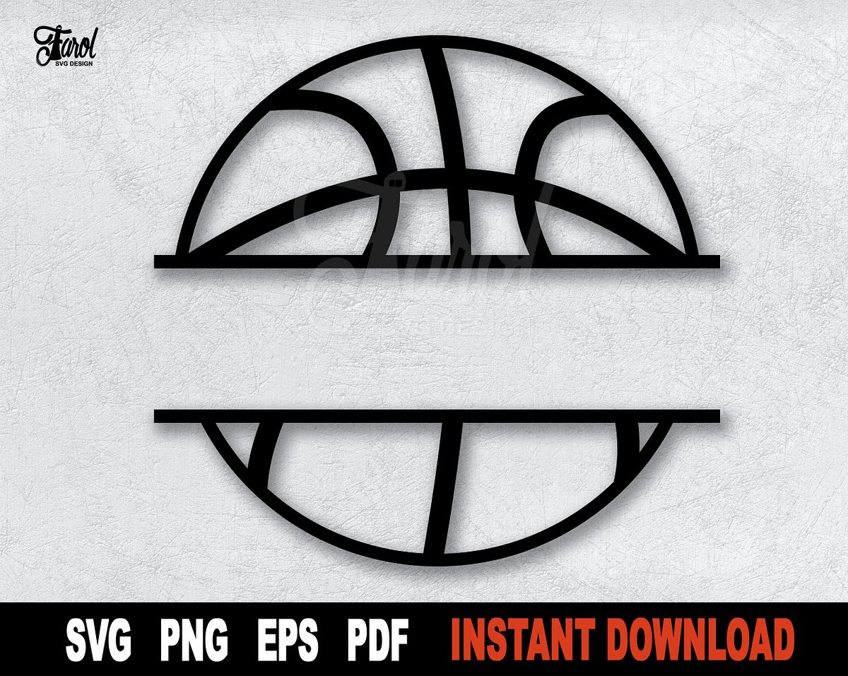 Basketball SVG, Split Monogram Svg Cut File, Basketball Outline svg ...