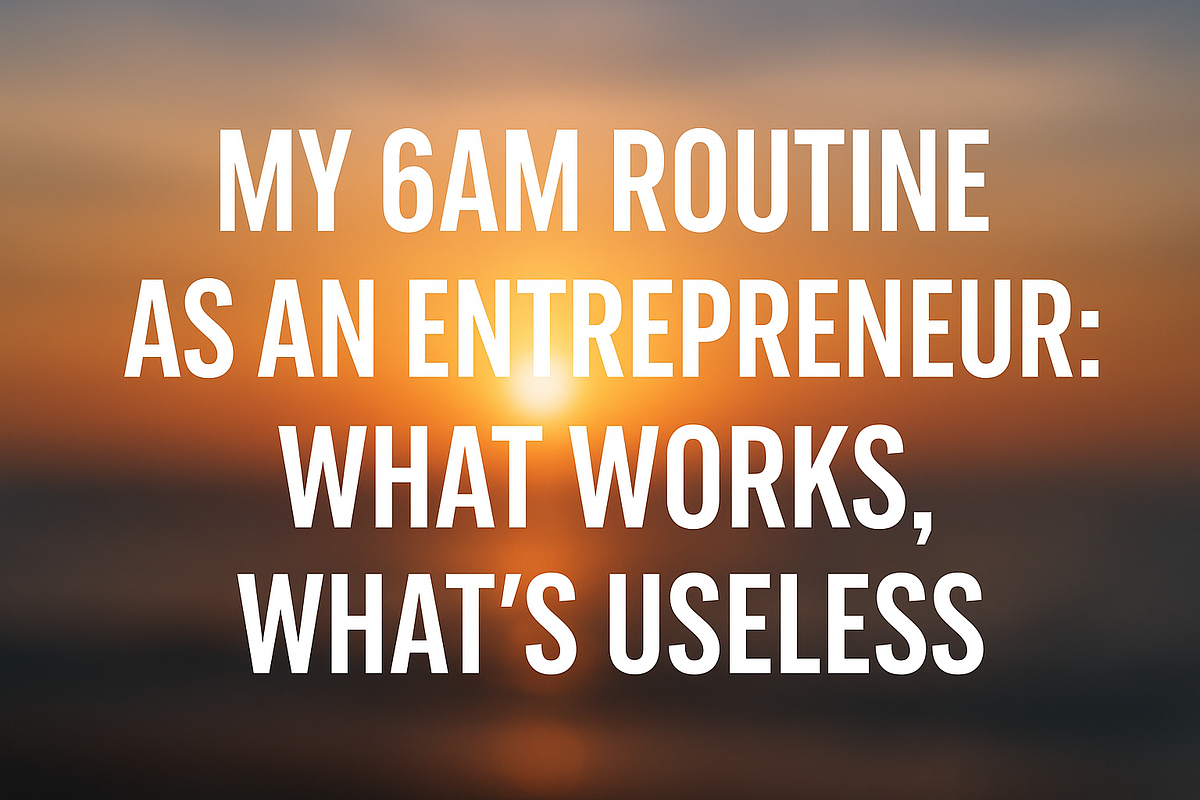 My 6AM Routine as an Entrepreneur: What Works, What’s Useless | by ...