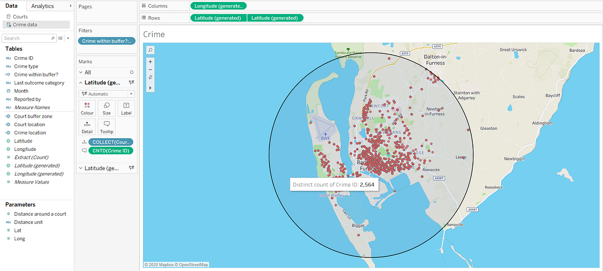 Interactive spatial analysis with BUFFER and PARAMETER ACTIONS in Tableau (tutorial) | by Marta ...