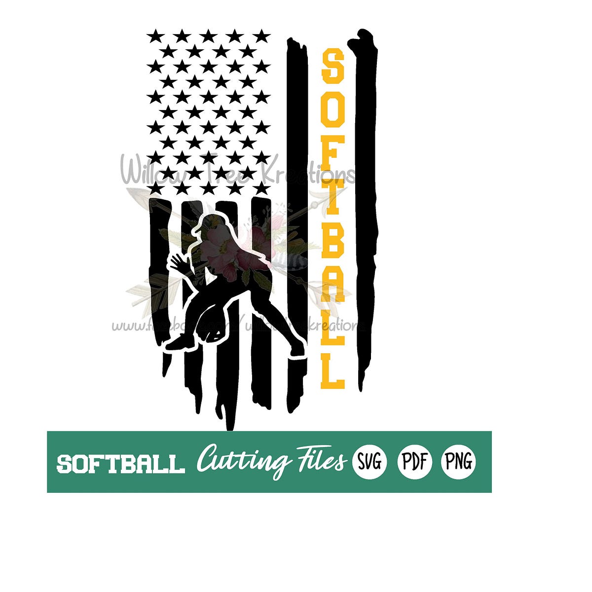 Softball Ragged Flag/SVG/PNG/Cut File | by Tim Burch | Medium